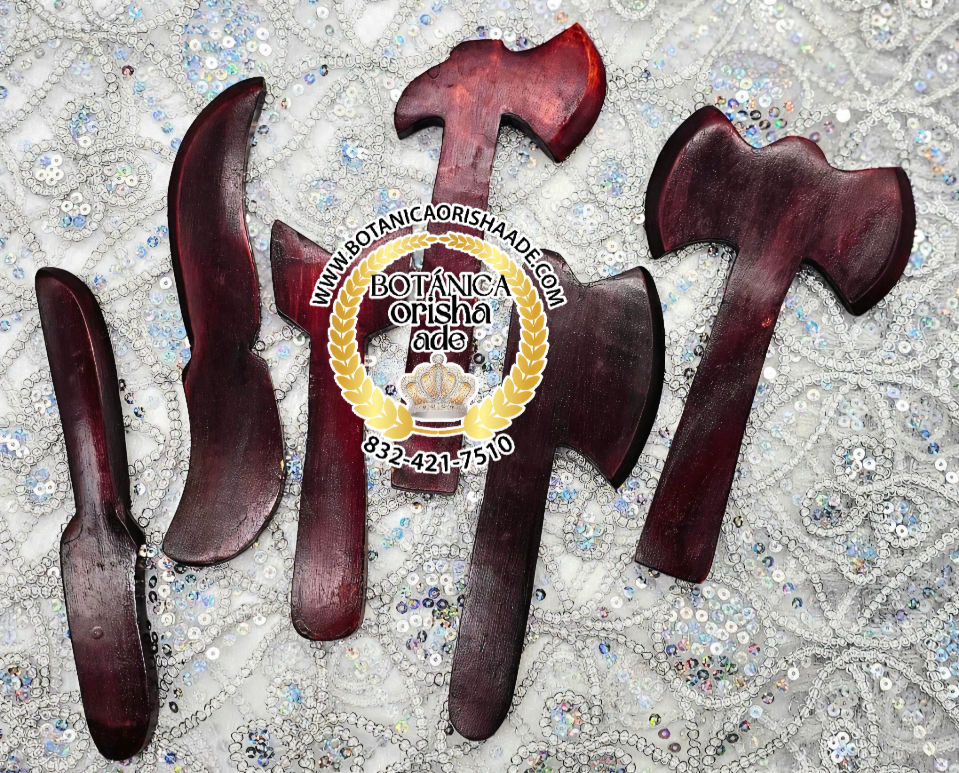 HERRAMIENTAS DE CHANGO DE MADERA OSCURA – botanica-orisha-ade